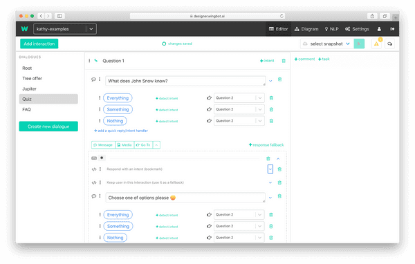 Advanced context snippets - Wingbot Chatbot Framework Documentation