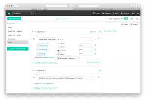 Setting a variable - Wingbot Chatbot Framework Documentation