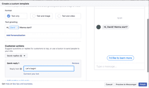 Set up a Facebook ad - Wingbot Chatbot Framework Documentation