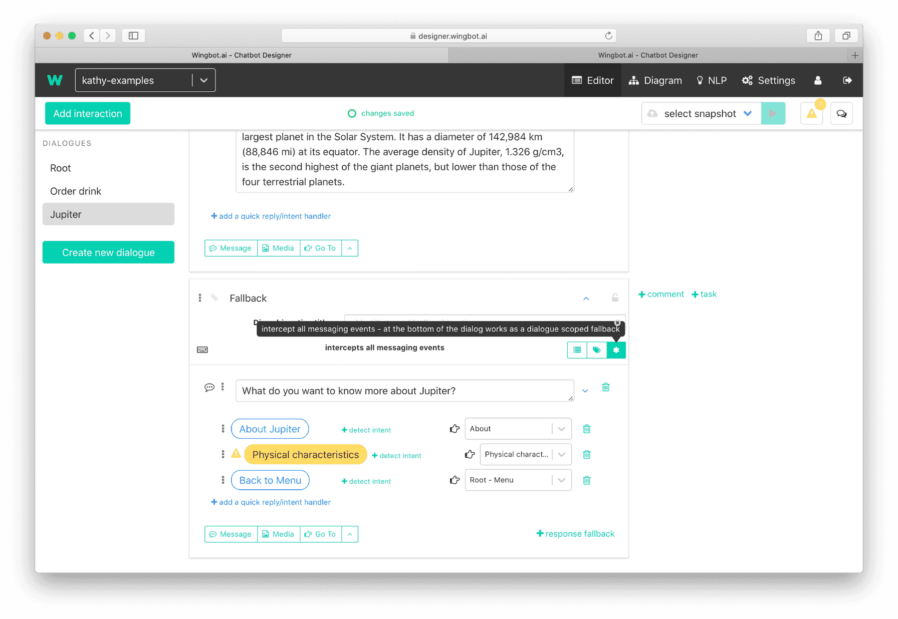Keep user in dialogue - Wingbot Chatbot Framework Documentation