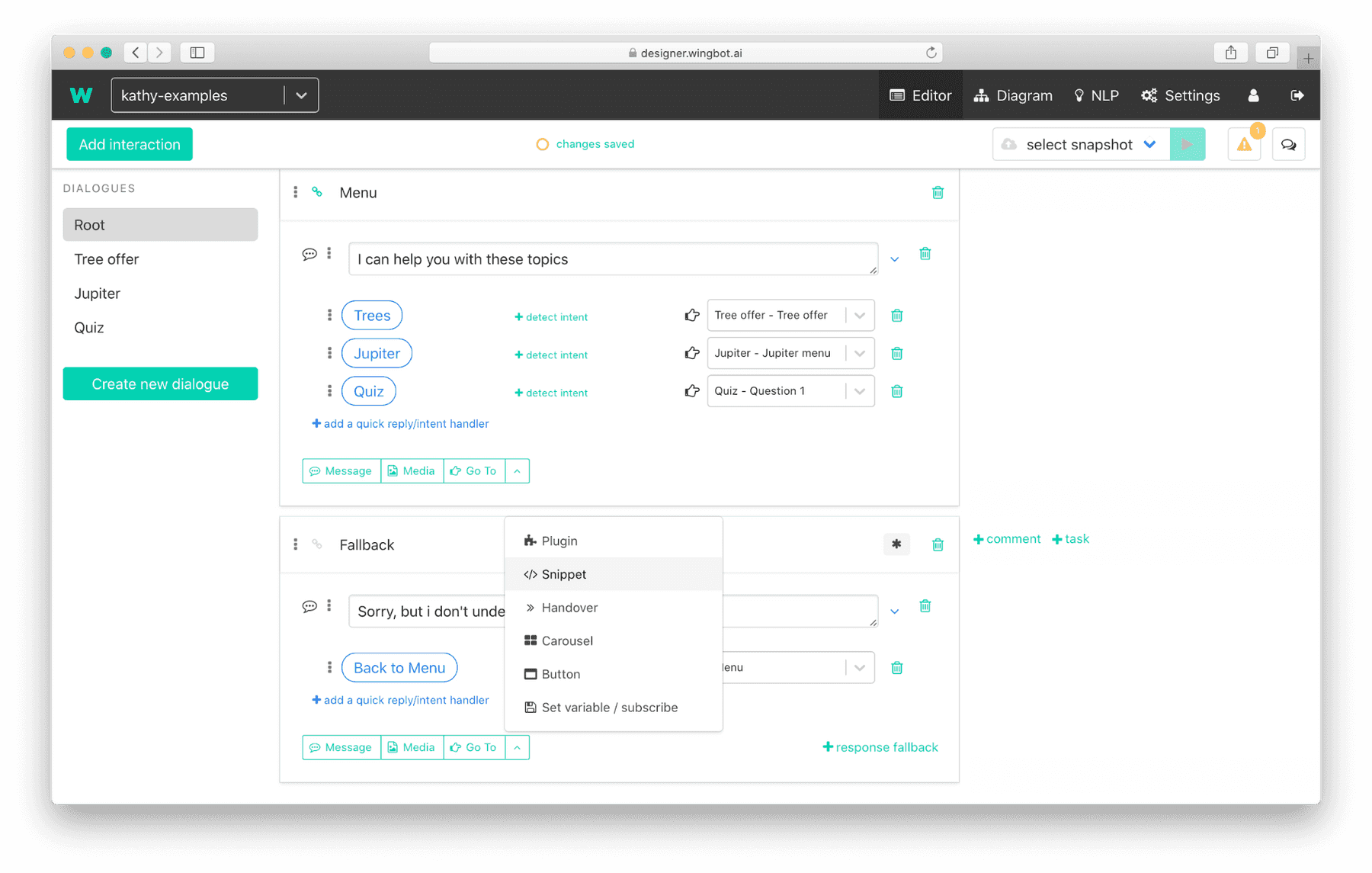 Chance to correct answer - Wingbot Chatbot Framework Documentation