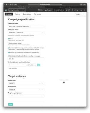 Automated notifications - Wingbot Chatbot Framework Documentation