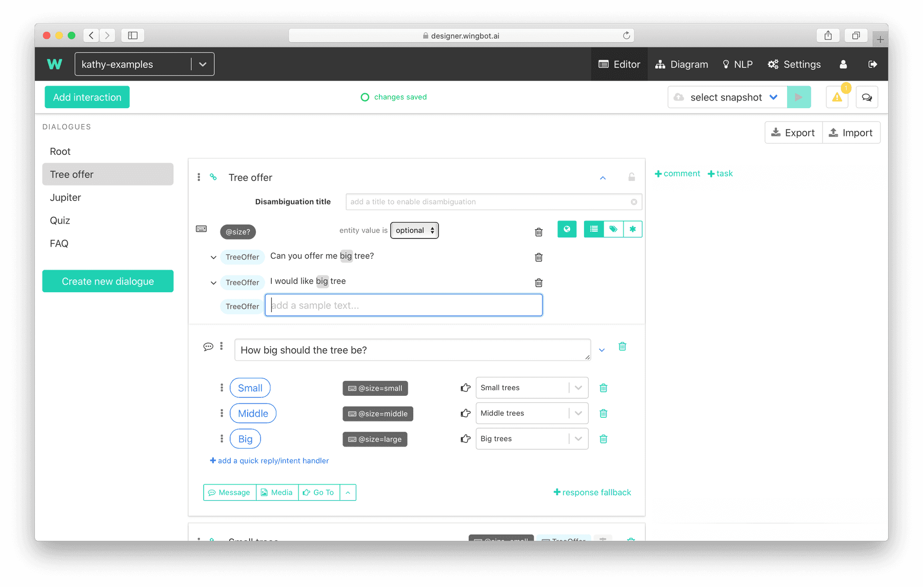 Slot filling - Wingbot Chatbot Framework Documentation